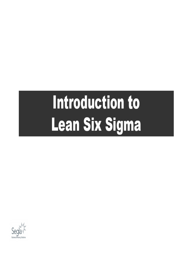 Introduction To Lean Six Sigma V2.0 | PDF | Six Sigma | Lean Manufacturing