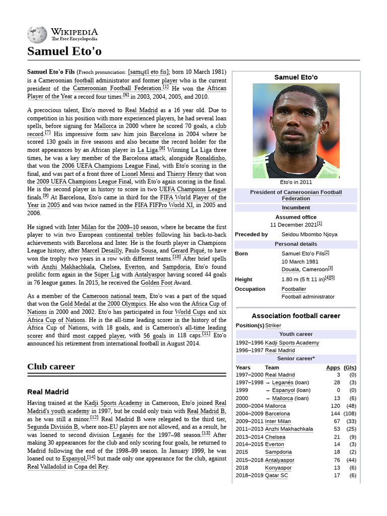 Samuel_Eto'o | PDF | Fc Barcelona | La Liga