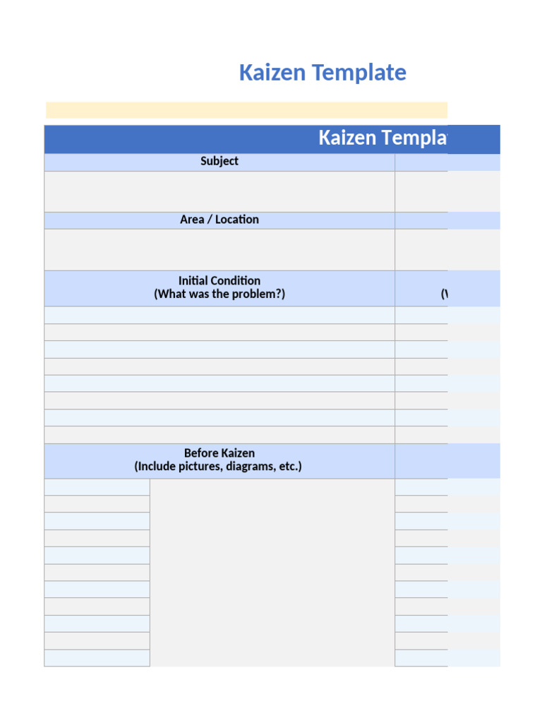 Kaizen Template Pdf