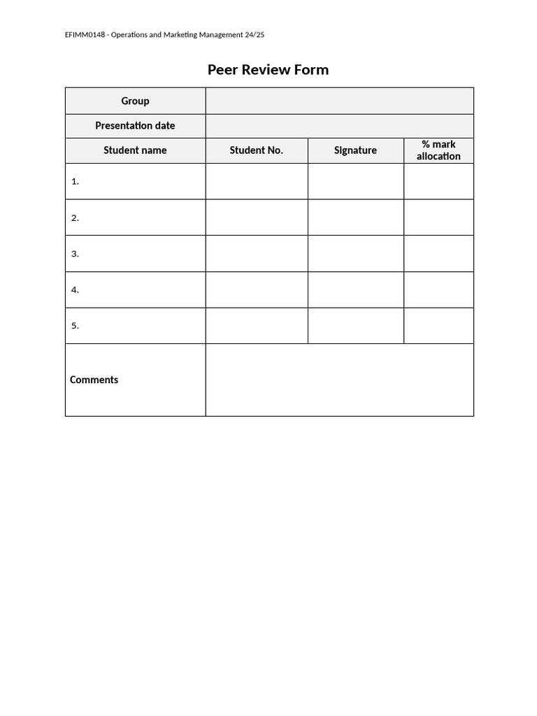 Peer Review Form 24 25 | PDF