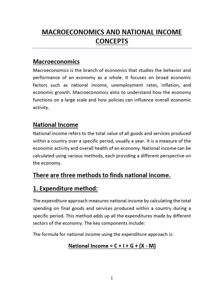 Chapter No1 Macroeconomics and National Income With Equations. | PDF ...