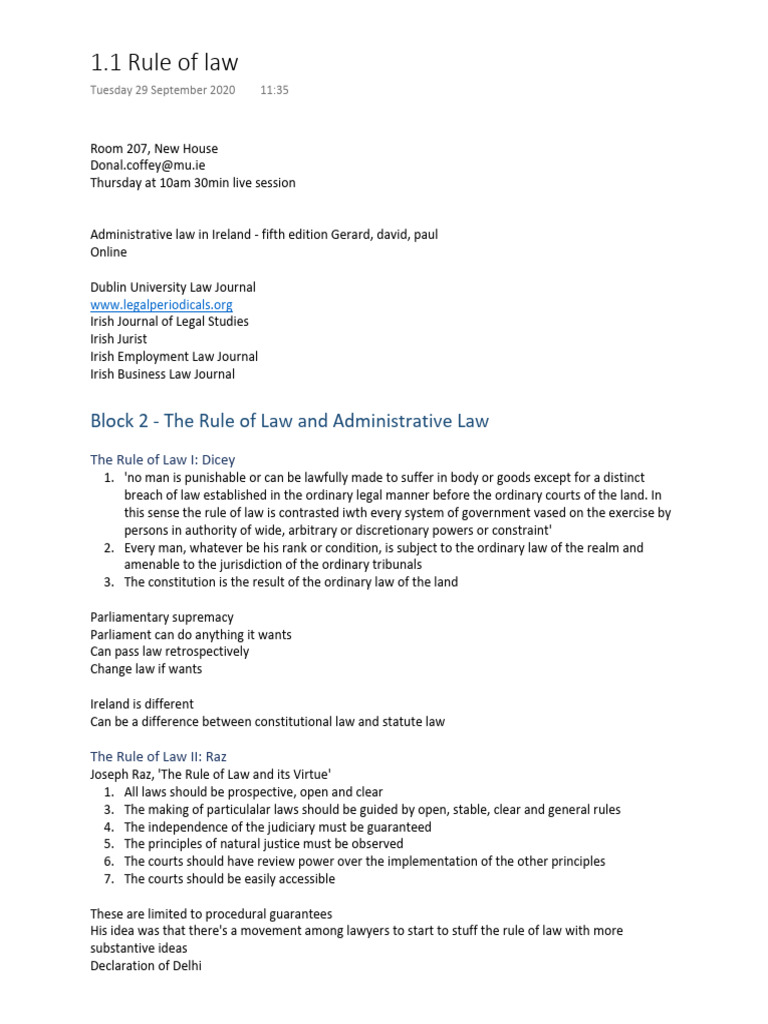 Administrative Law - Rule of Law | PDF