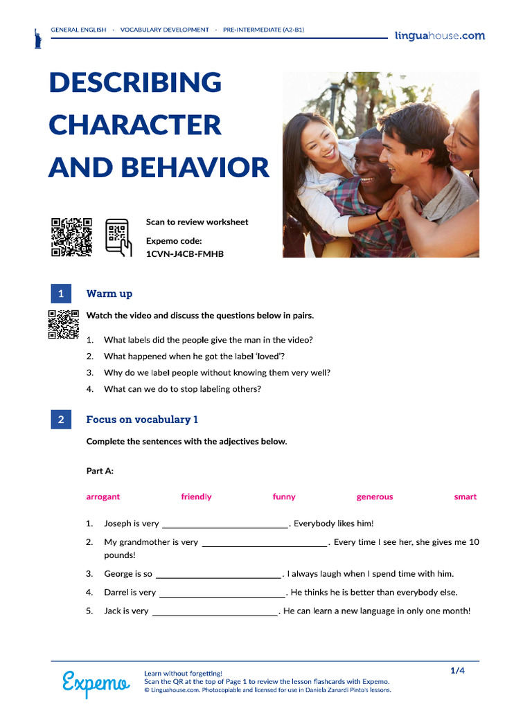 Describing Character and Behaviour | PDF
