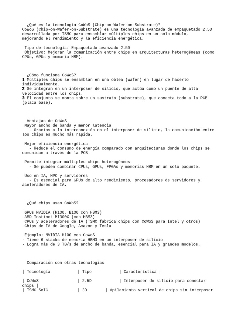 9. Tecnología CoWoS | PDF | Circuito integrado | Microprocesador