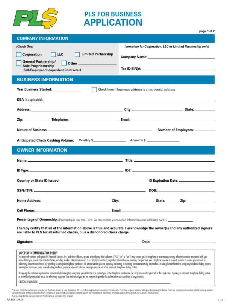 PLS Commercial Application | PDF | Identity Document | Business