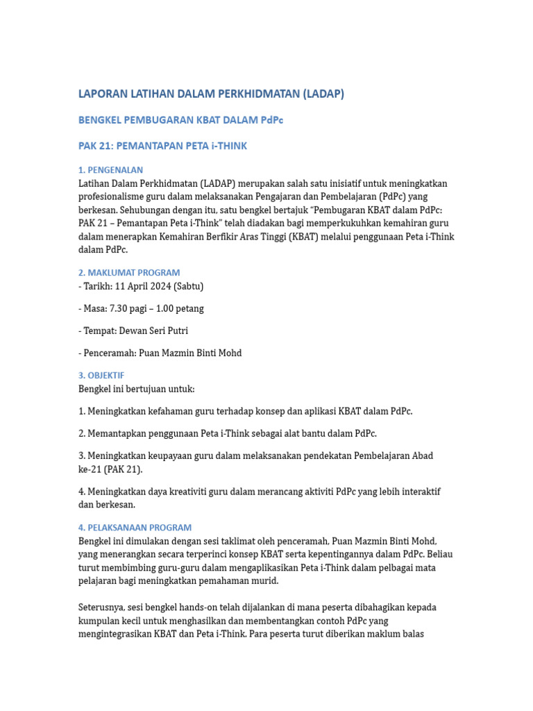 Laporan - LADAP - KBAT PLC 2 | PDF