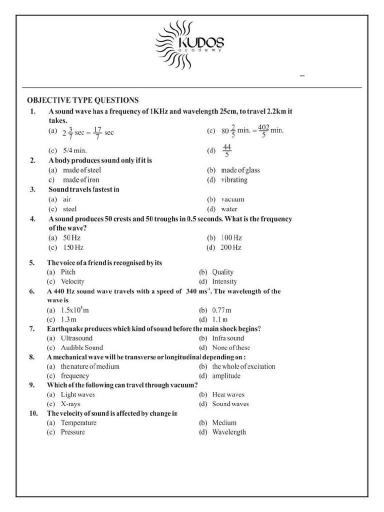 Grade 9 CBSE Sound Topic Guide | PDF
