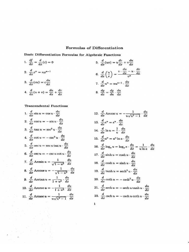 Integral Calculus Formula | PDF