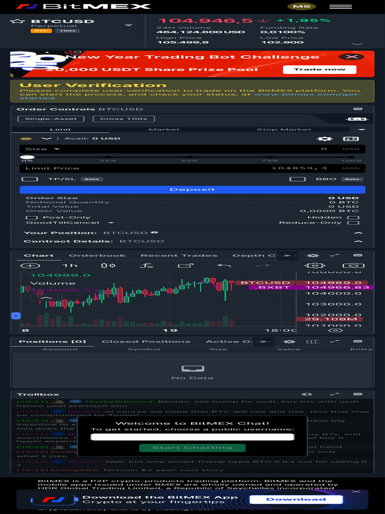 104.879,5 BTCUSD Trade - BitMEX | PDF | Economies