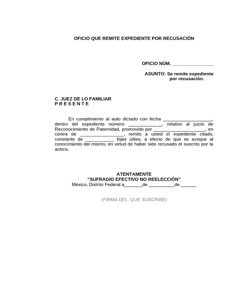 Oficio Que Remite Expediente Por Recusación | PDF