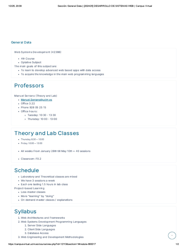 Sección - General Data - (2024 - 25) Desarrollo de Sistemas Web ...