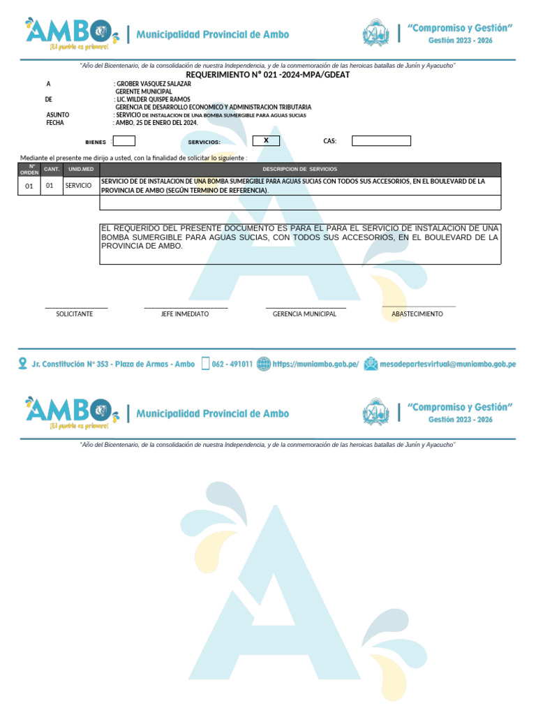 Instalación Bomba Sumergible Ambo | PDF