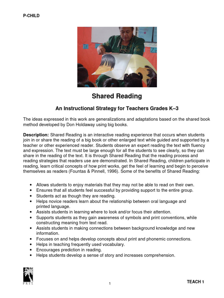 Shared Reading Strategies for K-3 Teachers | PDF | Communication | Writing