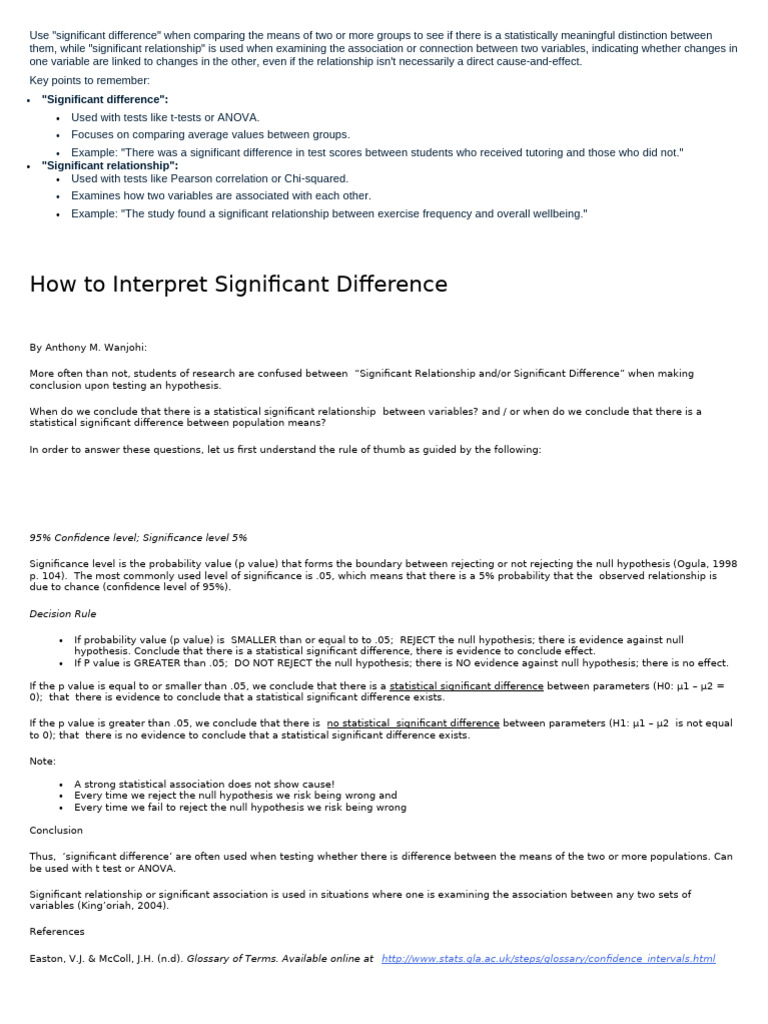 Understanding Significant Relationships | PDF | Statistical ...