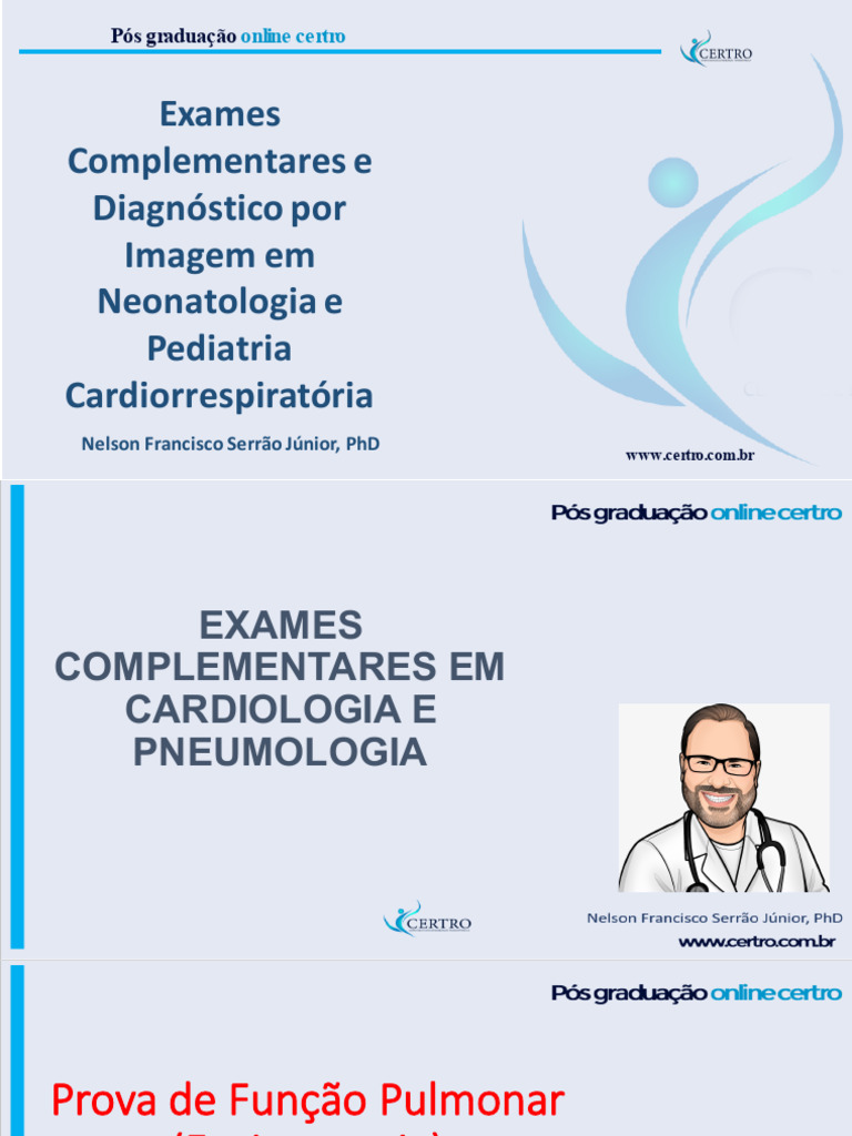 Exames Complementares em Neonatologia e Pediatria | PDF | Coração ...