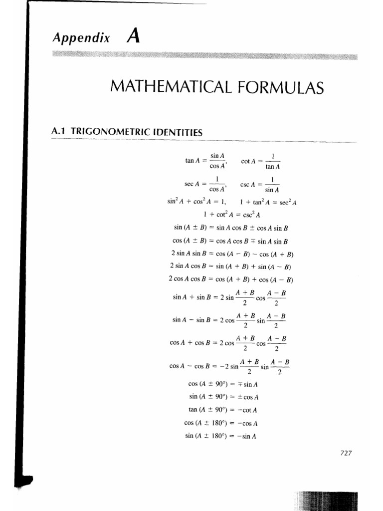 Sheet - Mathematical Formula | PDF
