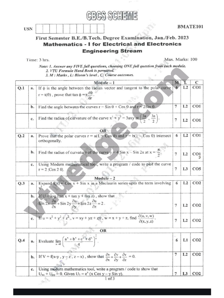 BMATE101 Maths | PDF