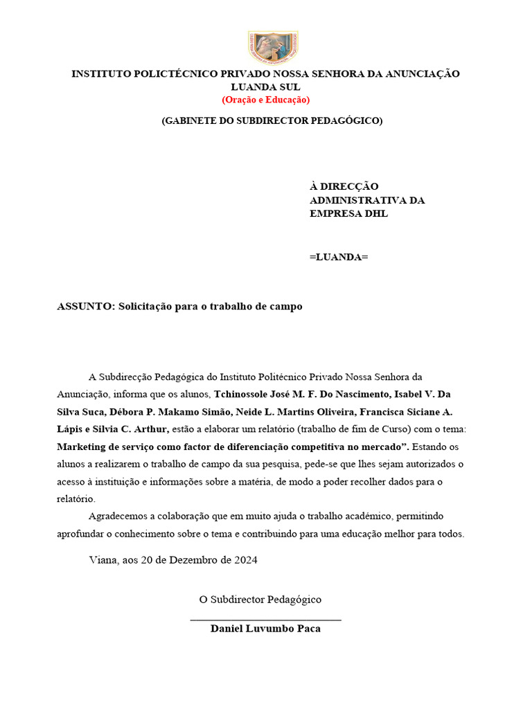 Carta Estagio 4 | PDF