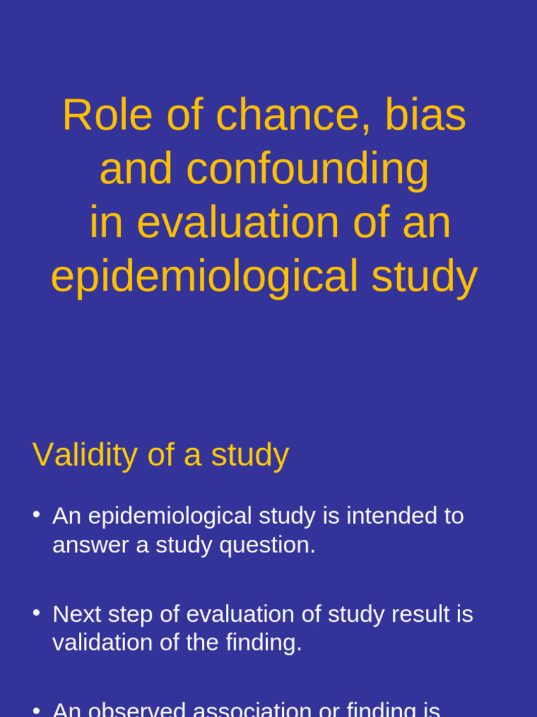 Bias And Confounding Pdf Confounding Epidemiology