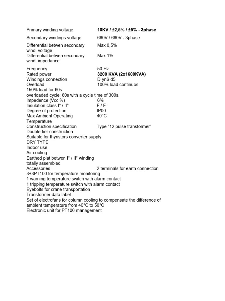 Transformer T5_3.2KVA Nameplate | PDF