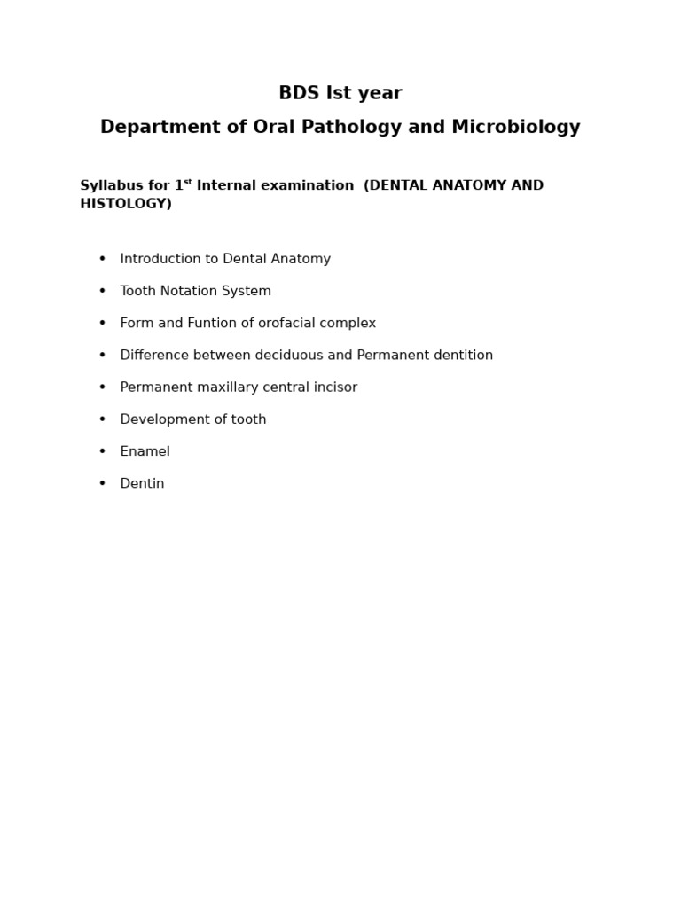 DA DH Syllabus 1st Internal Examination (2) | PDF