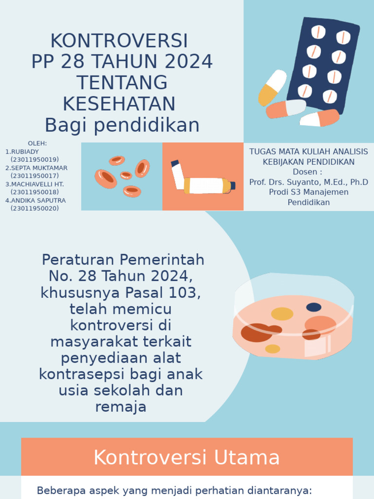 Kontroversi PP 28 Tahun 2024 Tentang Kesehatan Bagi Pendidikan | PDF