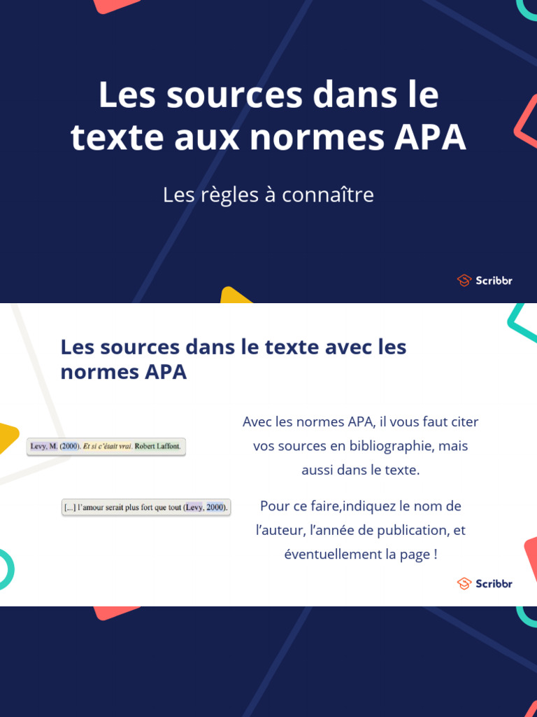 Citer des sources selon les normes APA | PDF | Style APA | Guillemet