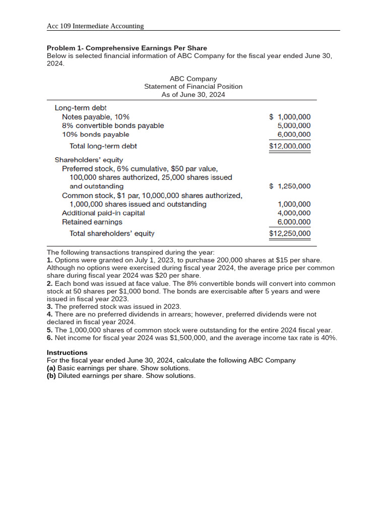 Quiz On EPS SOFP Sy2425 | PDF