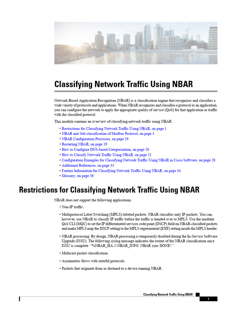 NBAR Network Traffic Classification Guide | PDF | Computer Network ...