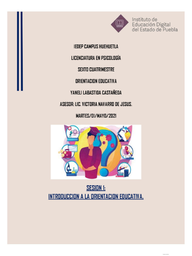 SESION 1. INTRODUCCION A LA ORIENTACION EDUCATIVA | PDF