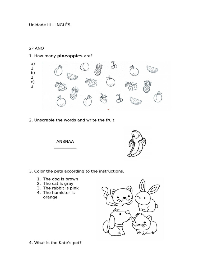 Prova3 2º Ano | PDF