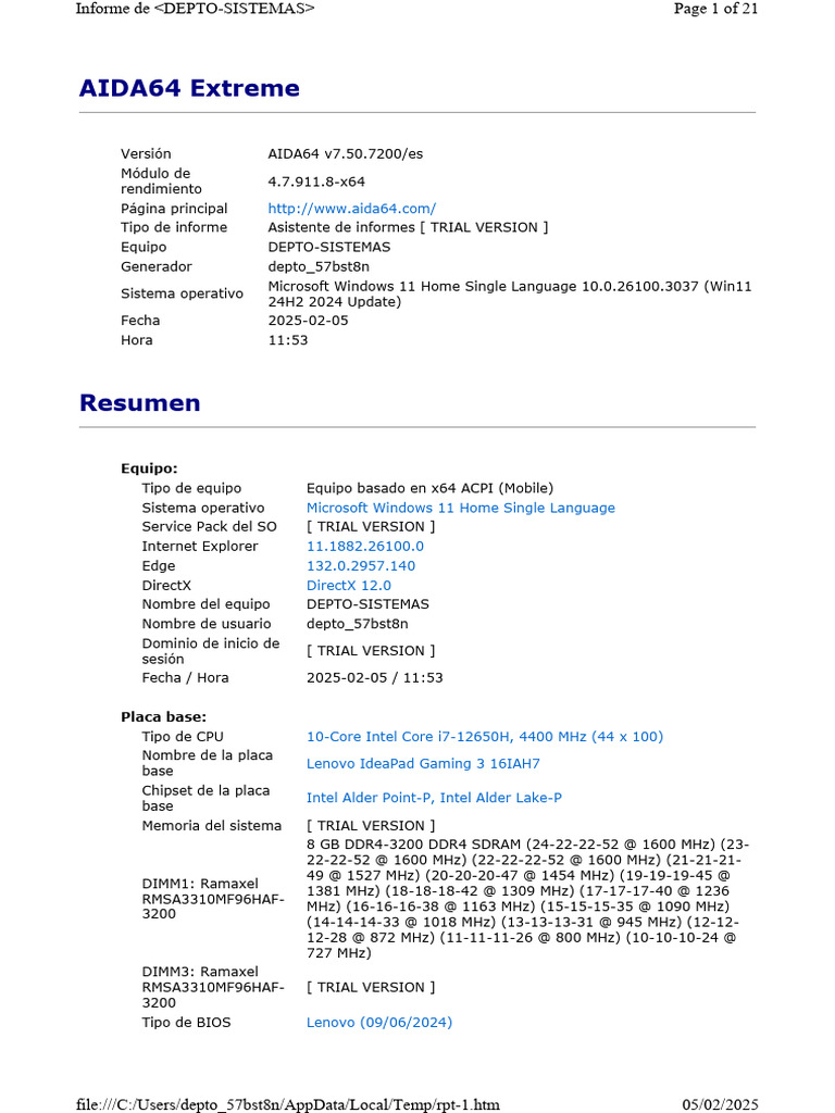 Reporte | PDF | Computer Hardware | Computing