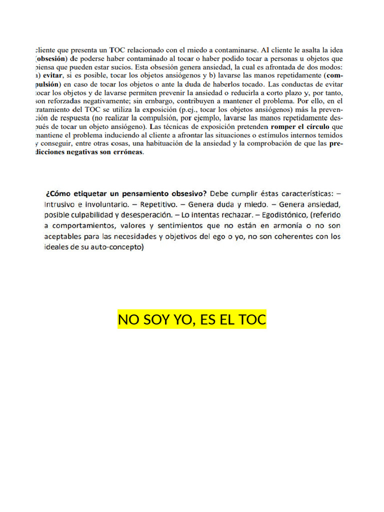 No Soy Yo, Es El Toc | PDF