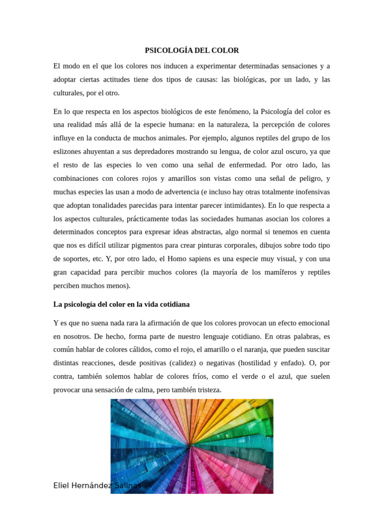 Psicologia Del Color | PDF | Color | Percepción