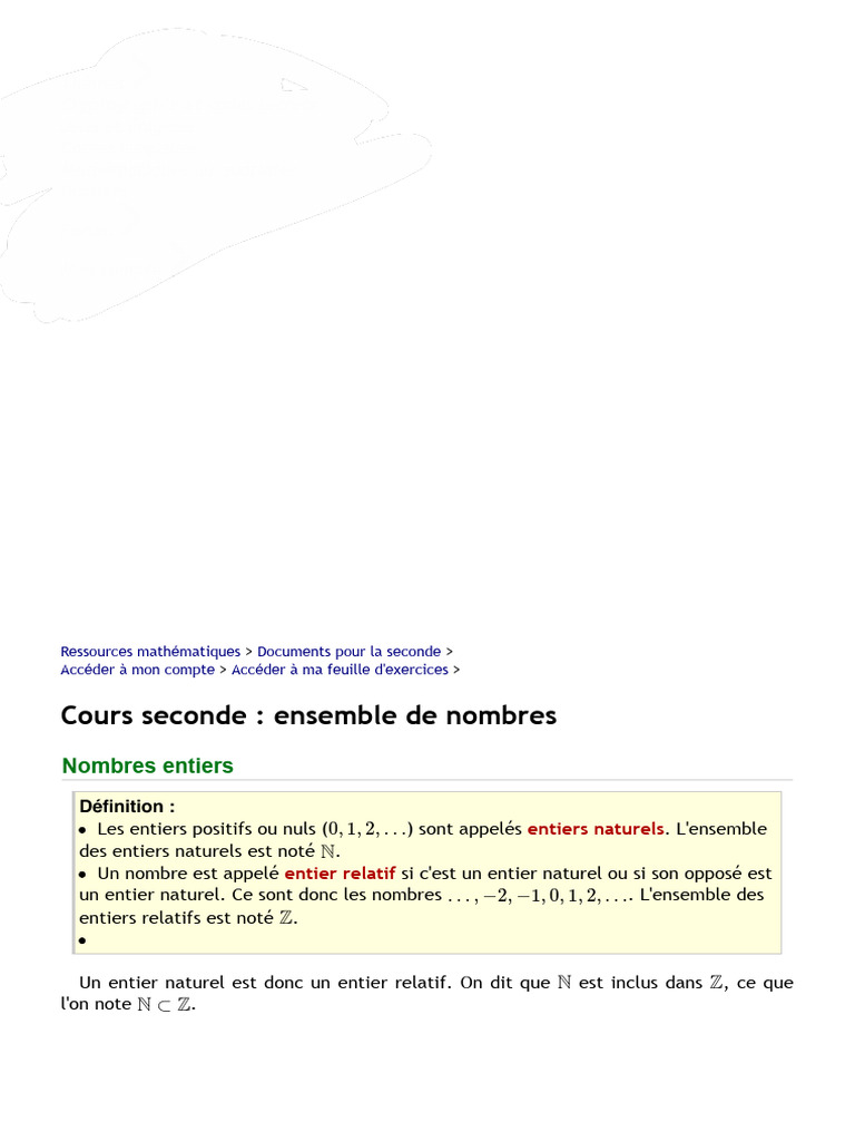 Ensembles de Nombres en Mathématiques | PDF | Entier naturel | Nombre