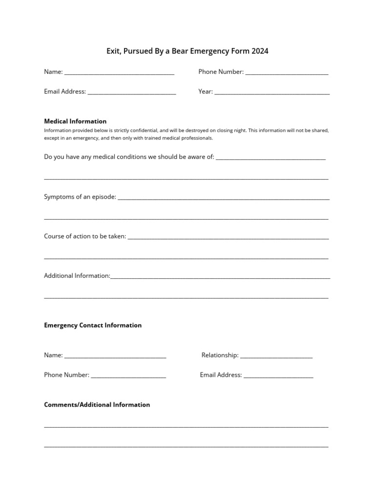 Emergency Form Theater - Template | PDF
