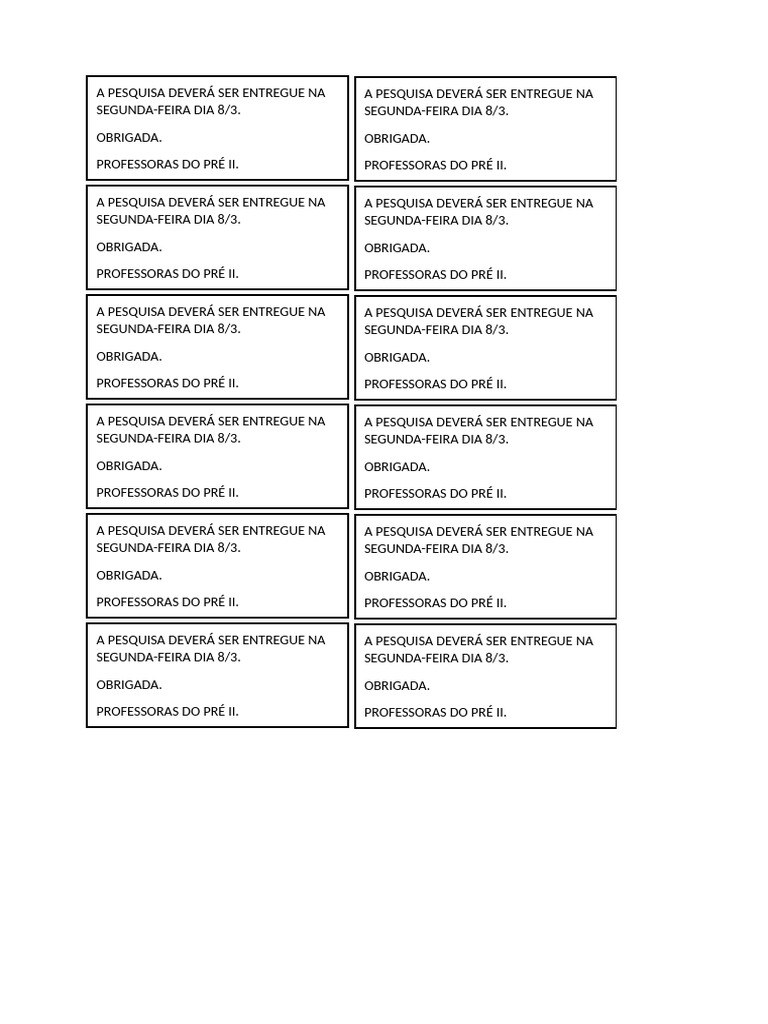 Bilhete Pesquisa | PDF
