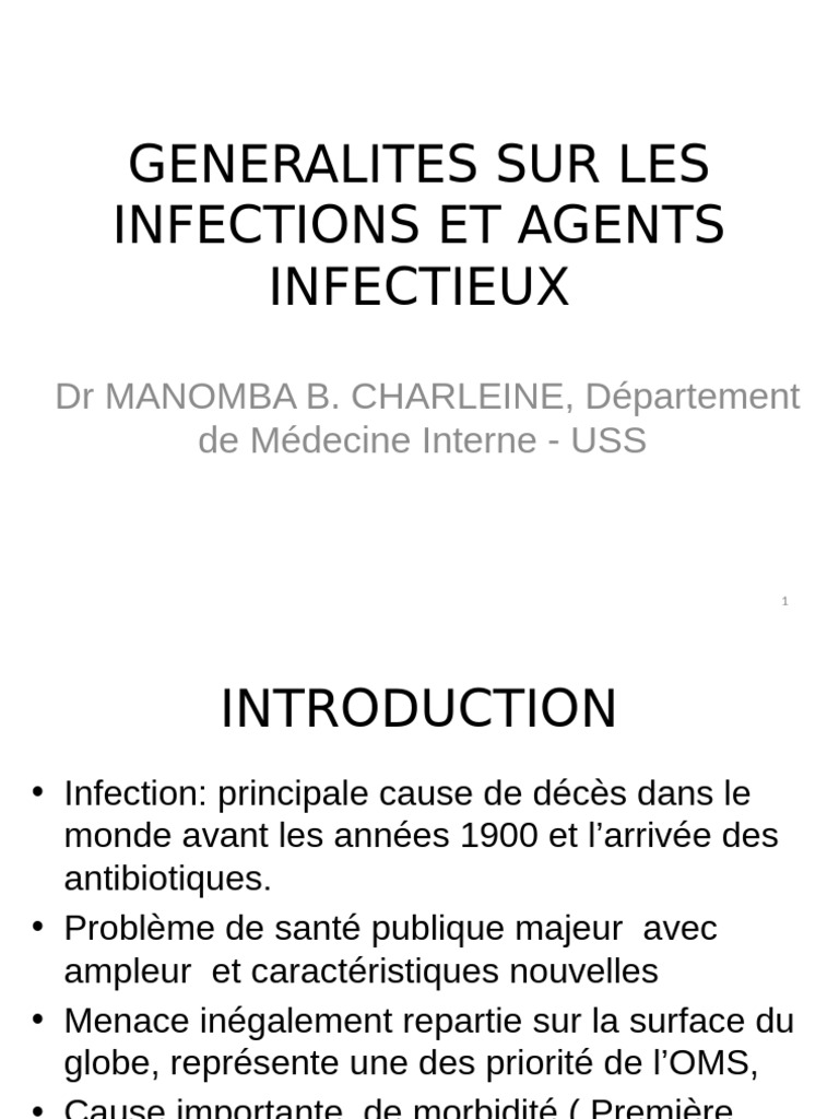 Generalites Sur Les Infections Et Agents Infectieux | PDF | Système ...