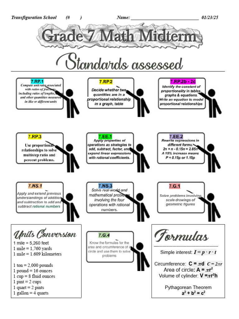Nicholas Lau - (Template) GR 7 Math Midterm Exam 25 | PDF | Prices