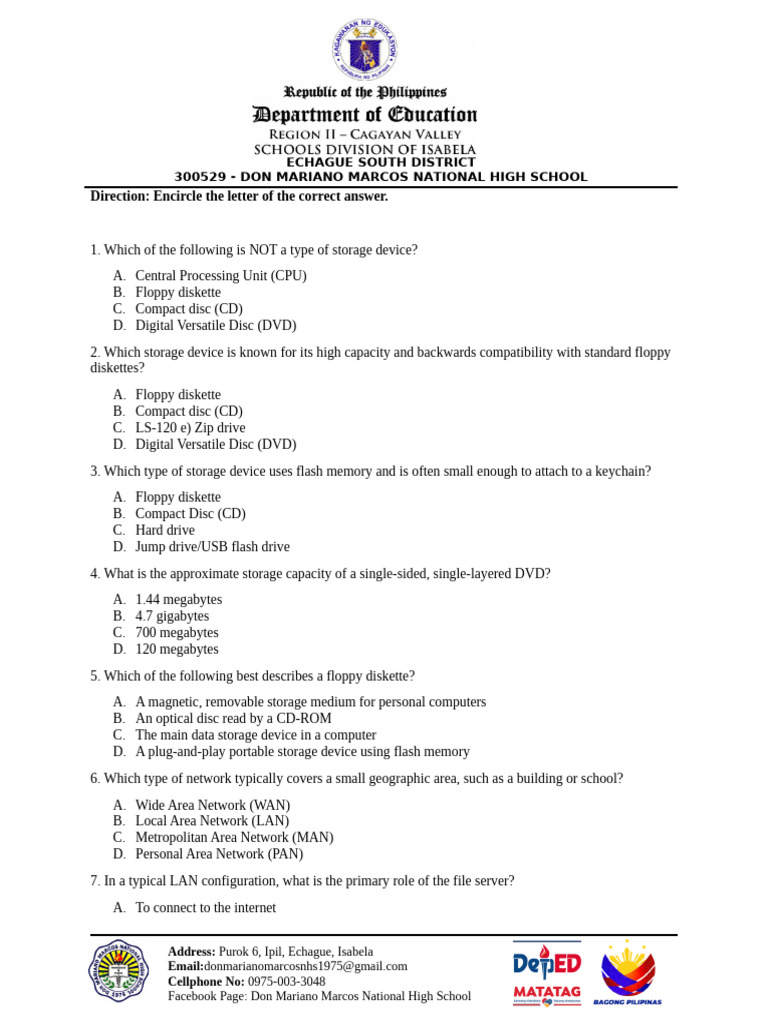 Grade 9 Exam Css | PDF | Computer Network | Network Switch