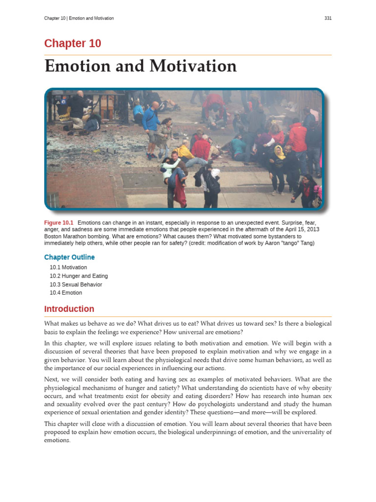 Psychology OpenStax Chapter 10 Emotion and Motivation | PDF | Ionizing Radiation | Radioactivity