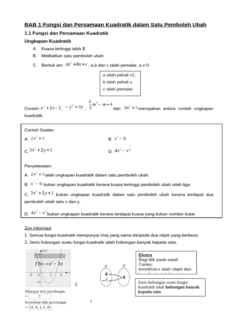 Nota Matematik Tingkatan 4 | PDF