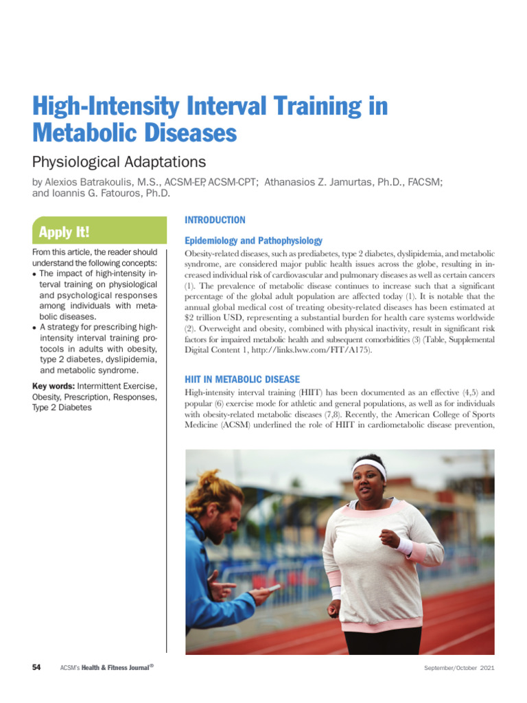 High Intensity Interval Training in Metabolic.12 | PDF | High Intensity Interval Training | Obesity