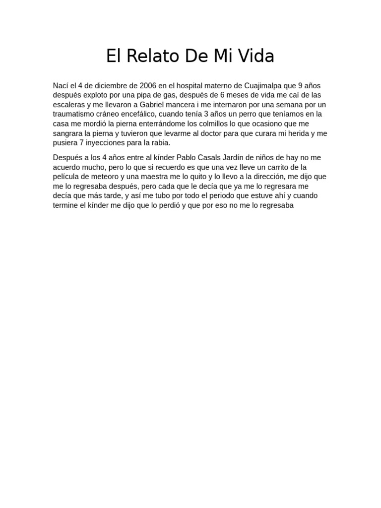 El Relato de Mi Vida | PDF