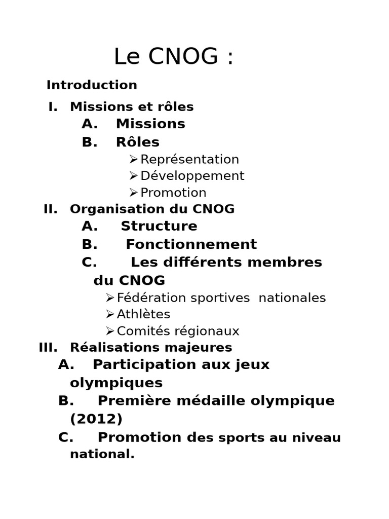Organisation et missions du CNOG | PDF