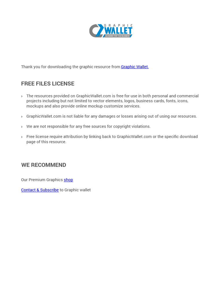 Free Graphic Resources License Guide | PDF