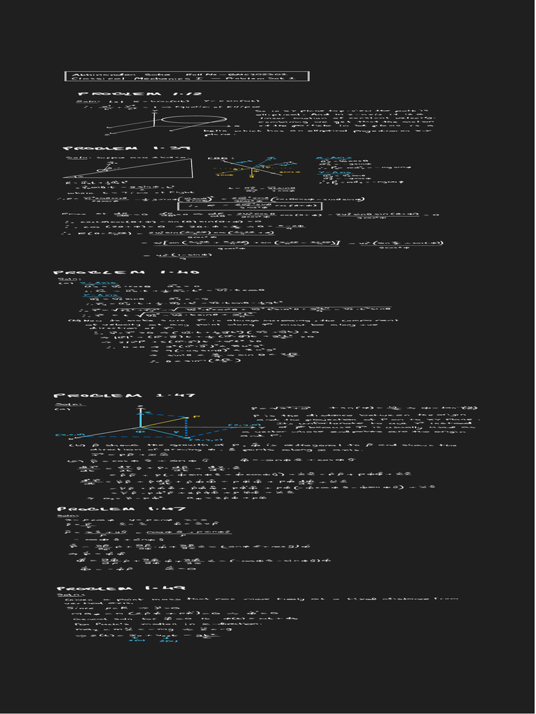 Classical Mechanics I Assignment I | PDF