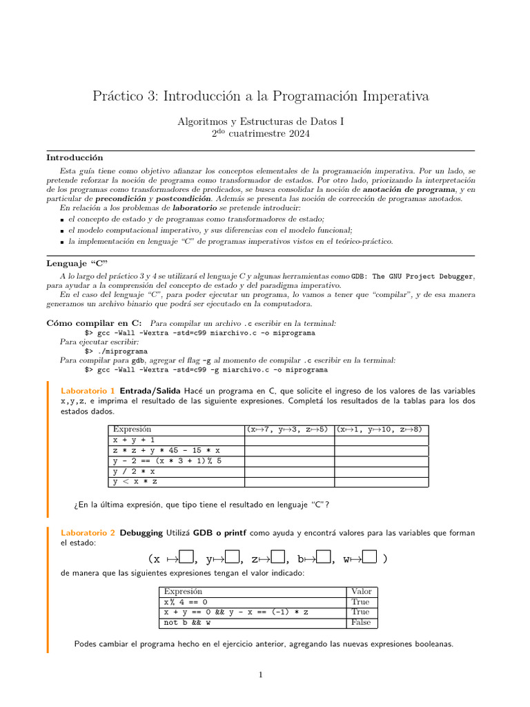 Guía de Programación Imperativa | PDF | Programa de computadora | Programación
