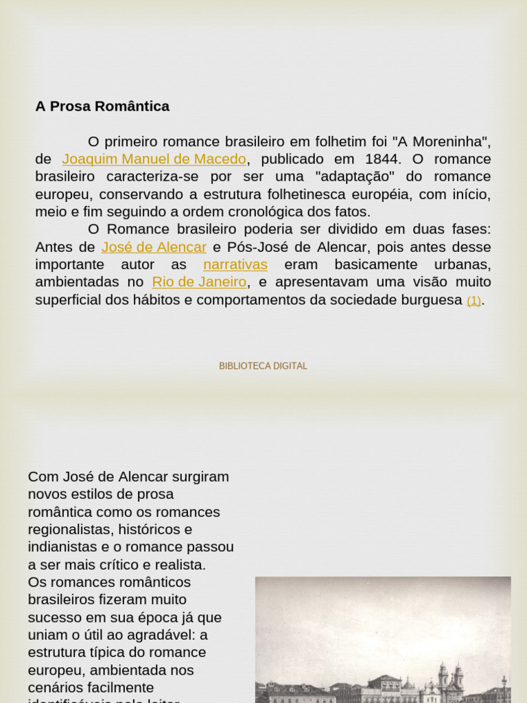 Prosa Romântica Brasileira: Alencar e Macedo | PDF