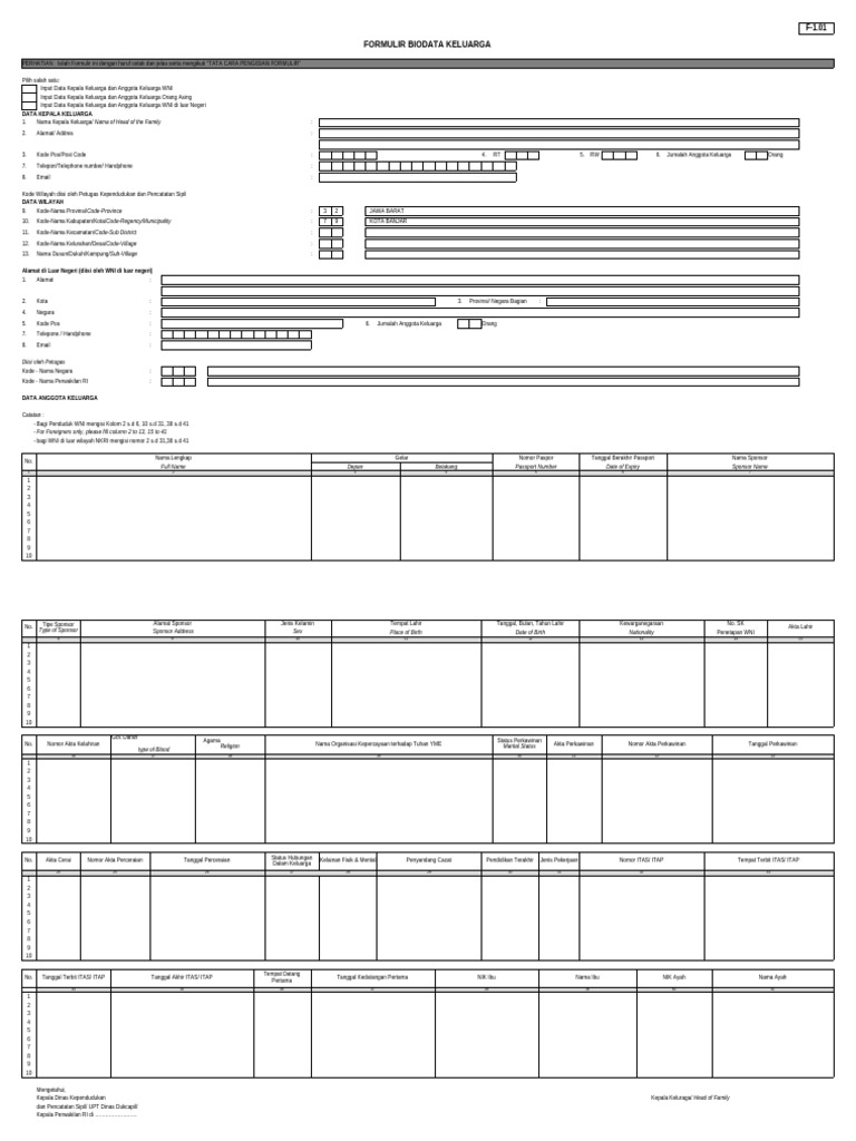 Formulir Akta Kelahiran F2.01 New | PDF